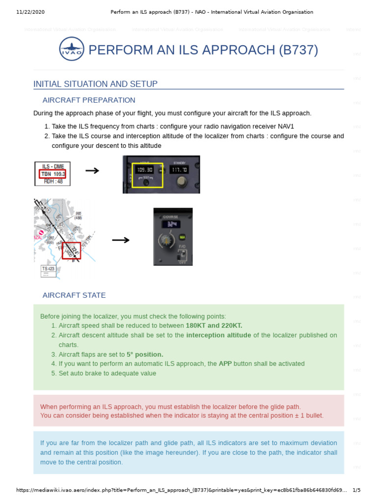 Perform An ILS Approach (B737) - 1 | PDF | Aviation | Aircraft