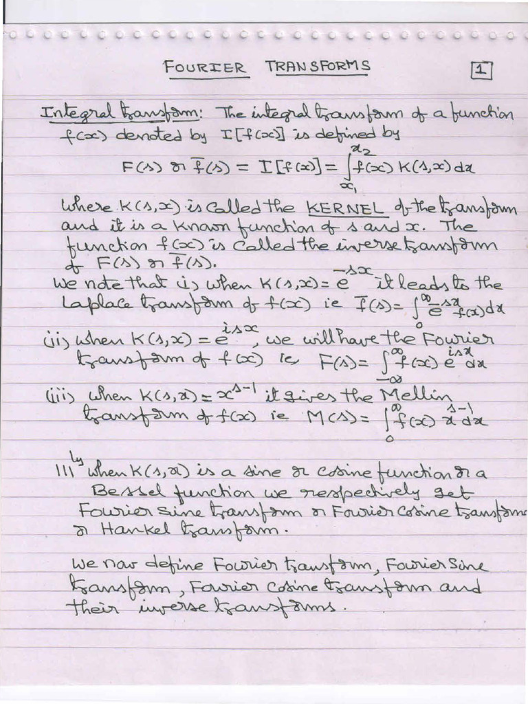 Unit-3 Fourier Transforms | PDF