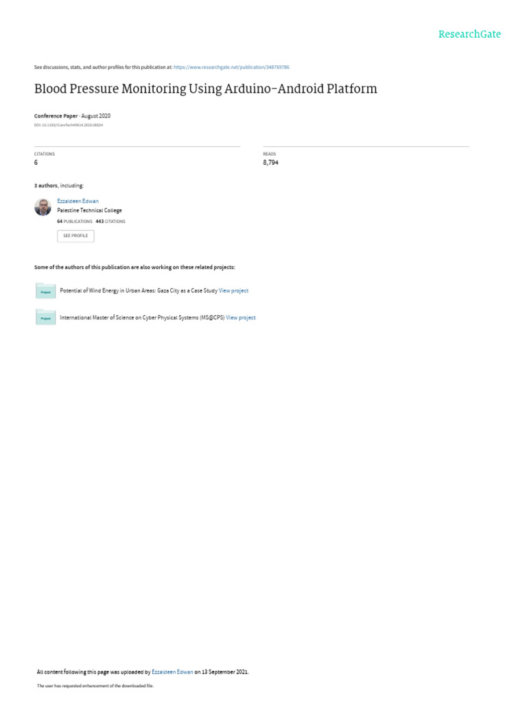 Blood Pressure Monitoring Using Arduino-Android Platform: August 2020 ...