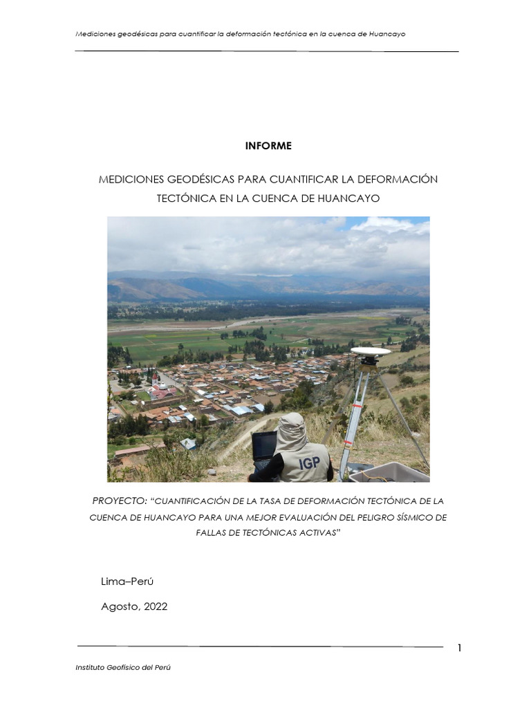 Informe HUANCAYO 2022 | PDF | Temblores | Falla (geología)