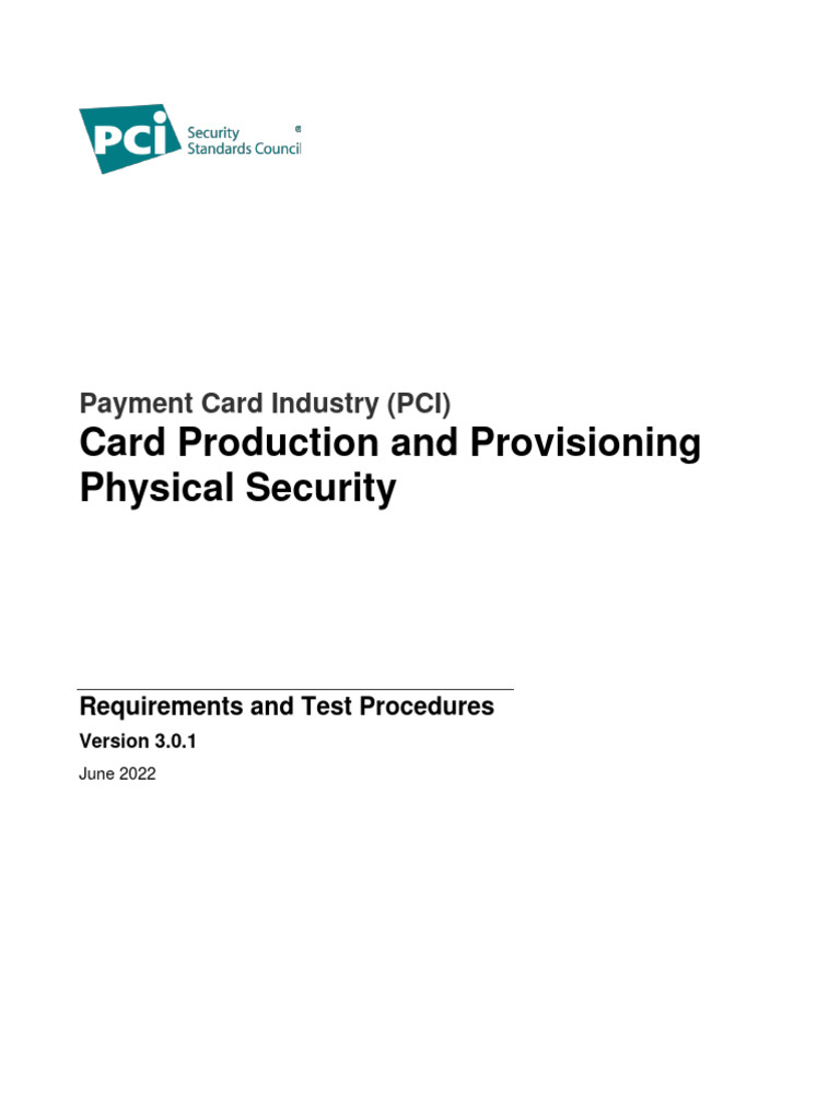 PCI CP Physical SR TPs v3.0.1 Final | PDF | Payment Card Industry Data Security Standard ...