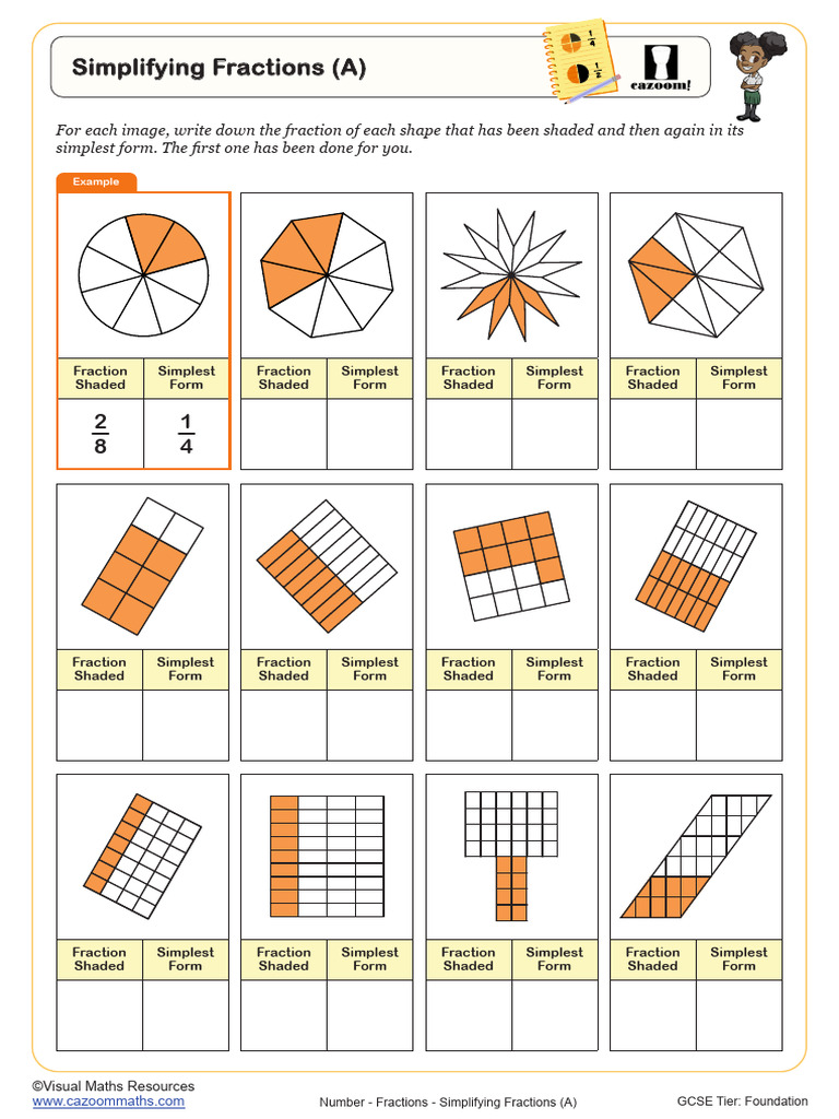 Cazoom Maths. Fractions. Simplifying Fractions (A) | PDF | Mathematical ... Cazoom Maths. Fractions. Simplifying Fractions (A) | PDF | Mathematical ...