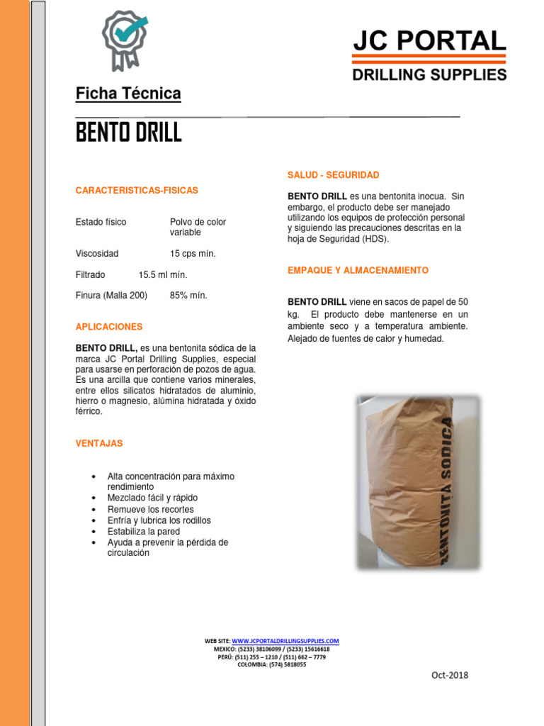 Bentodrill Ficha Tecnica JCPDS | PDF