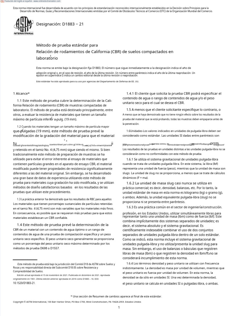 Astm-D1883-21 - Compress en Es | PDF | Densidad | Masa