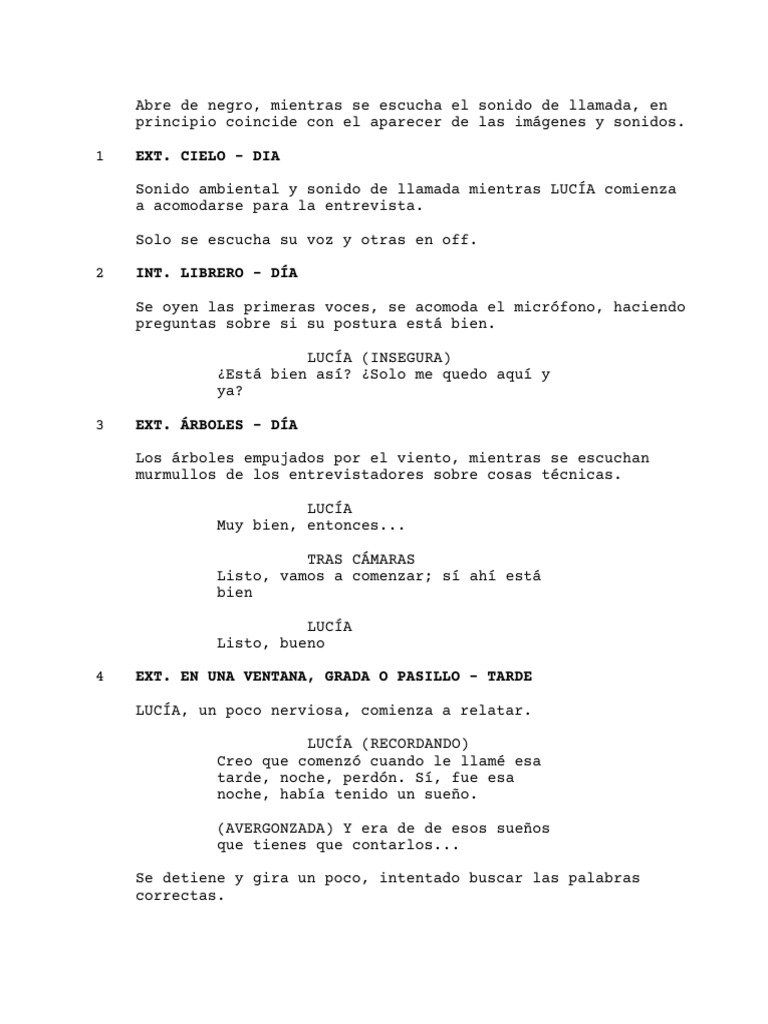 Guión Cortometraje | PDF | Amor