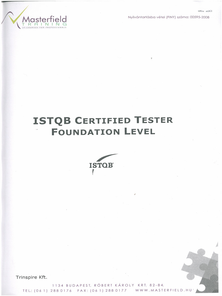 ISTQB Tananyag 2015 | PDF
