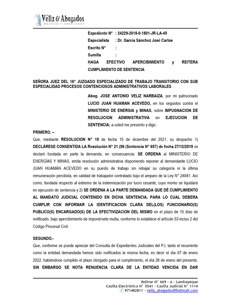 Expediente #24229 - 2018 - Efectivo Apercibimiento y Reitere ...