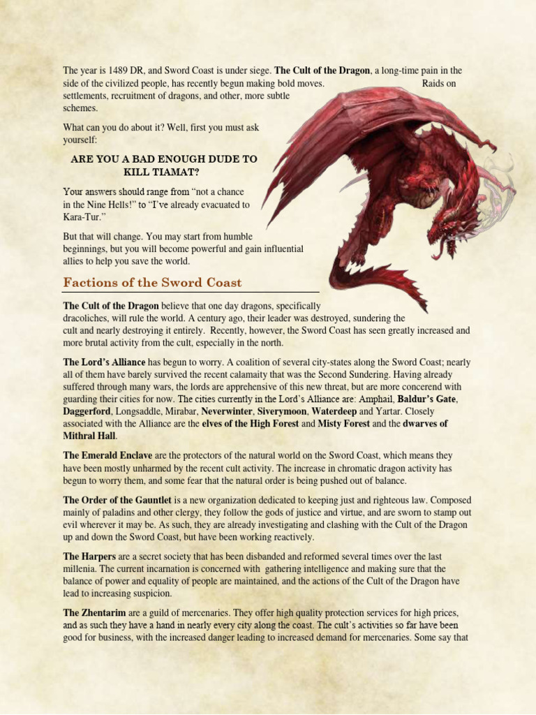 ToD Handout Review | PDF | Forgotten Realms | Fantasy Role Playing Games