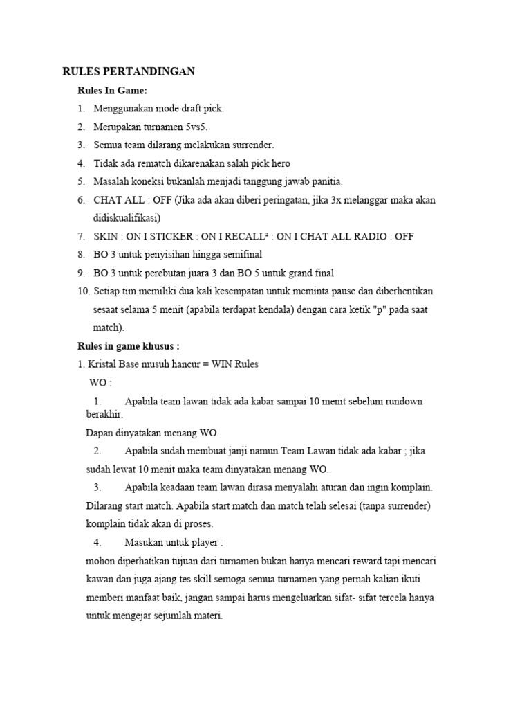 Rules MLCC S2 | PDF | Hukum