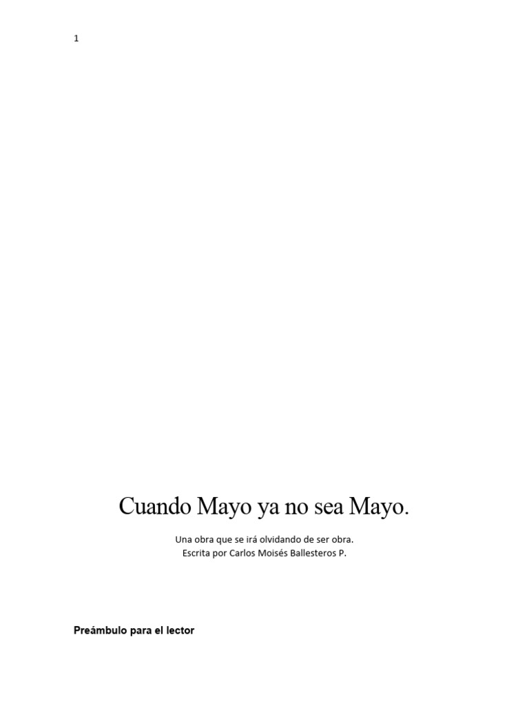 Ejercicio # 41 Cuando Mayo Ya No Sea Mayo | PDF | Amor