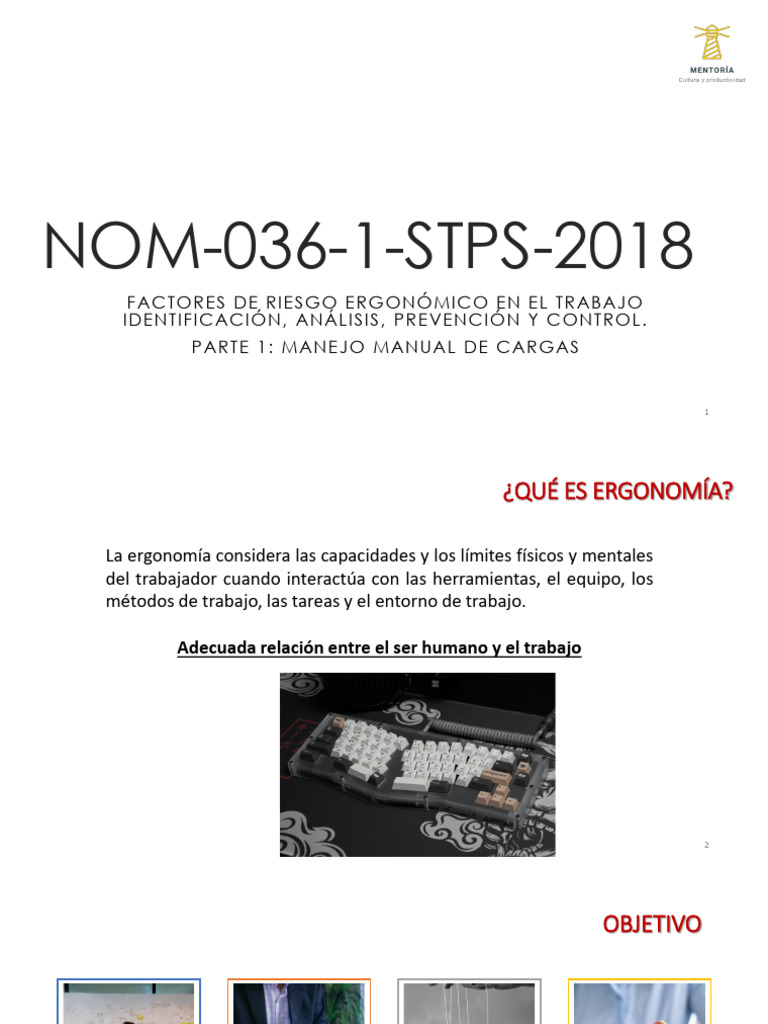 Presentación NOM-036 | PDF | Factores humanos y ergonomía | Riesgo