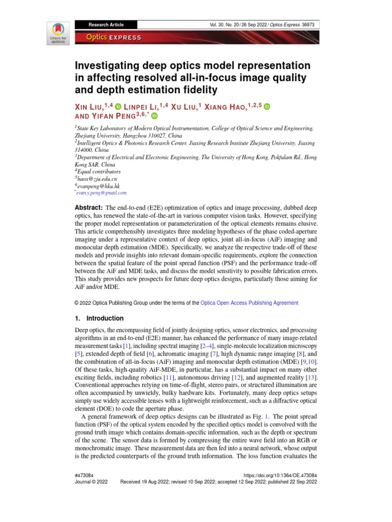 Investigating Deep Optics Model Representation | Download Free PDF ...