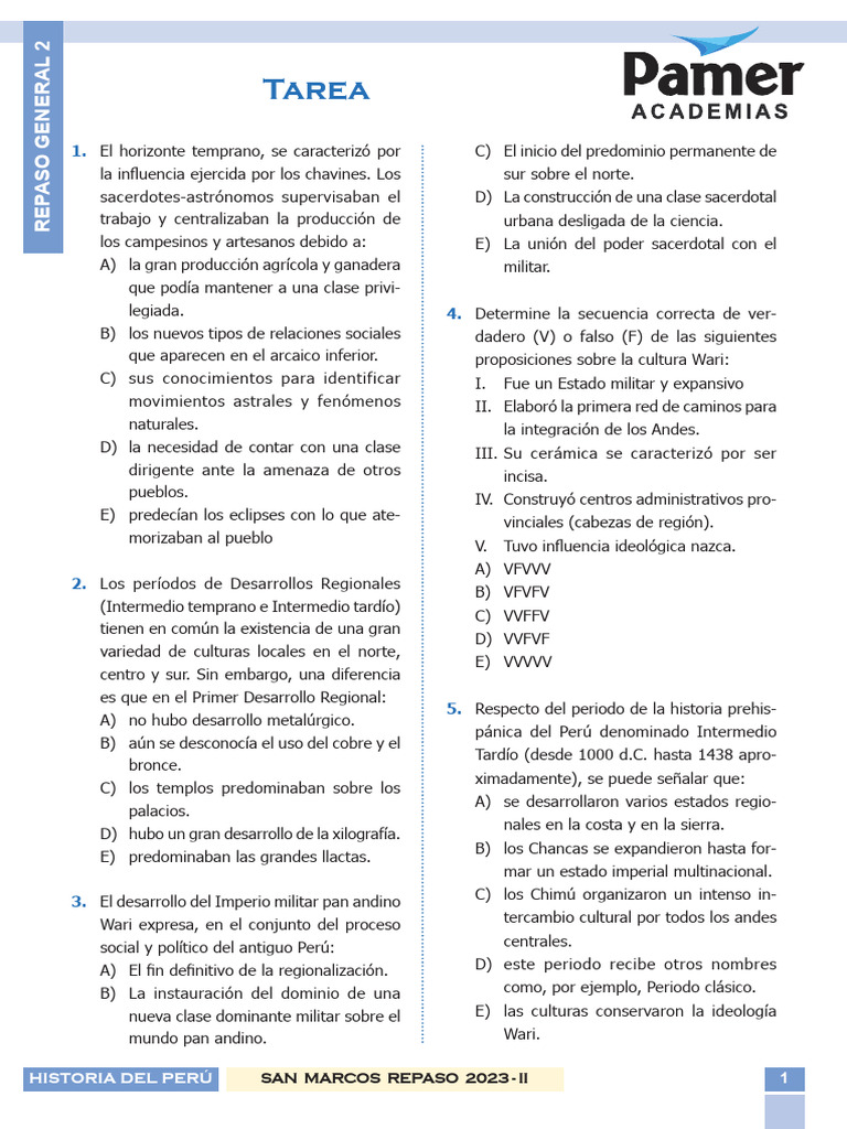 T HP Repaso General 2 | PDF | Imperio Inca