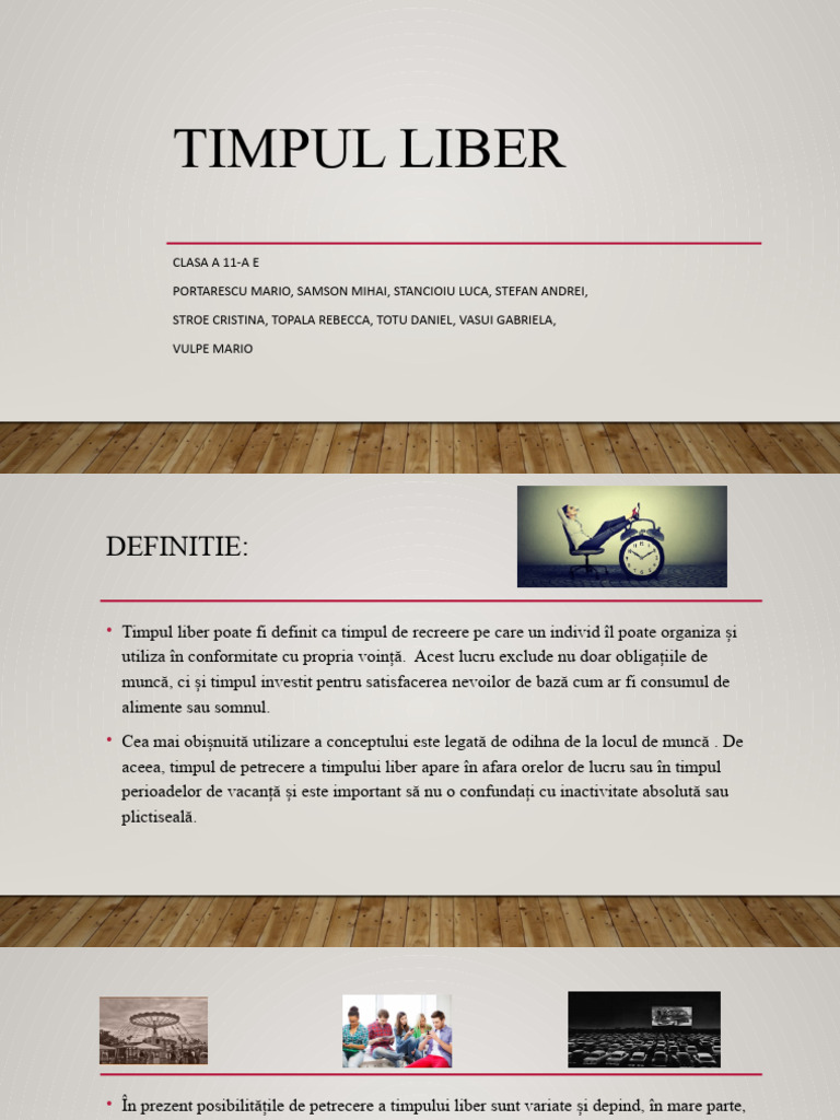 Timpul Liber Proiect | PDF