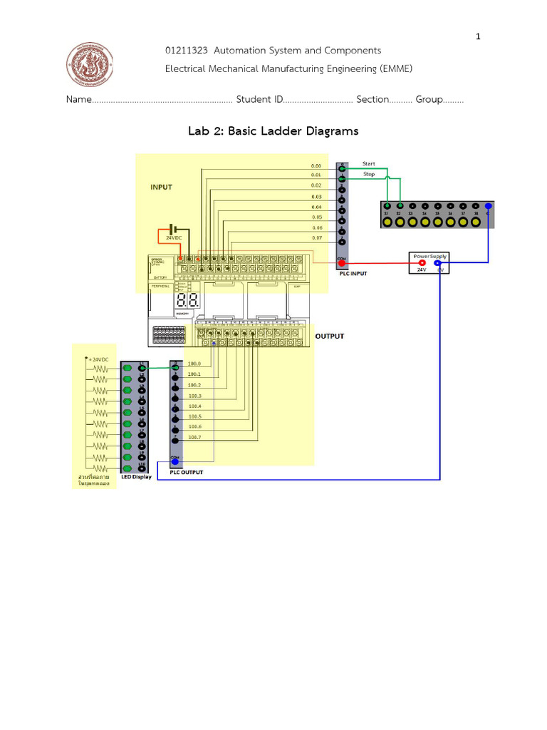 Lab-2-Basic Ladder Diagrams - 2022 | PDF | Automation | Electronics