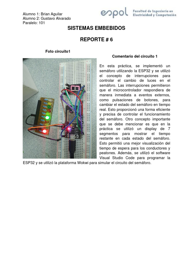 Reporte 6 | PDF | Semáforo | Sistema Integrado