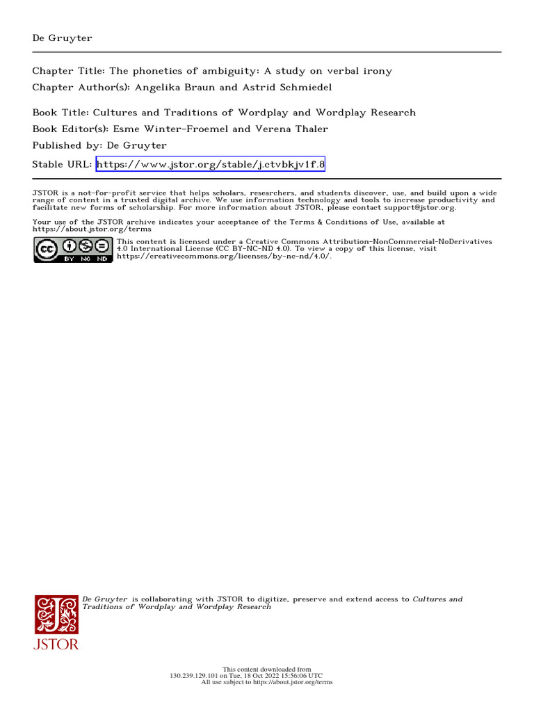 Phonetics of Verbal Irony Explained | PDF | Irony | Phonetics