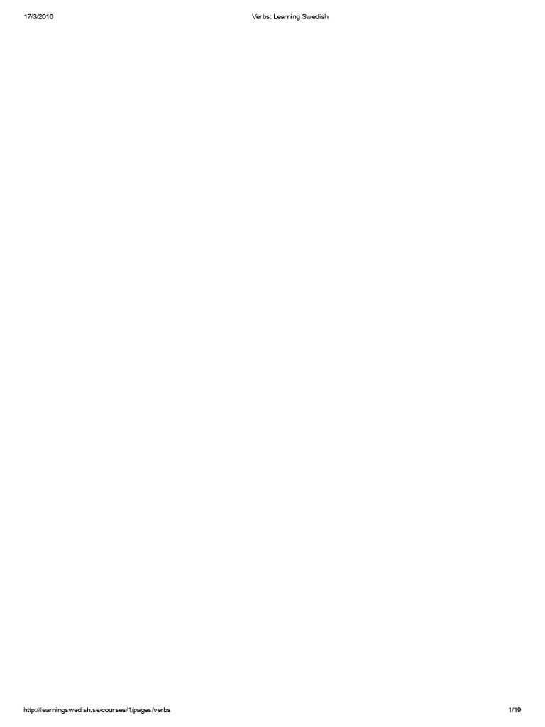 3 - Verbs - Learning Swedish | PDF | Perfect (Grammar) | Grammatical Tense