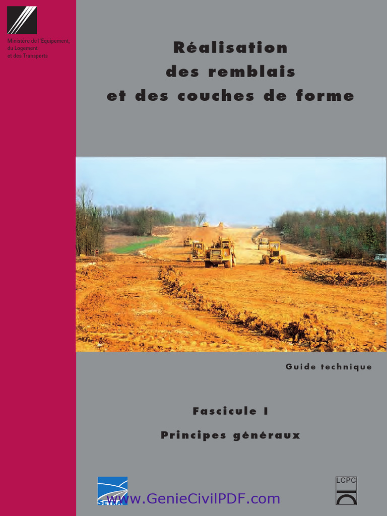 Guide de Terrassement Routier GTR Fascicule 1 Et 2 | PDF | Sol ...
