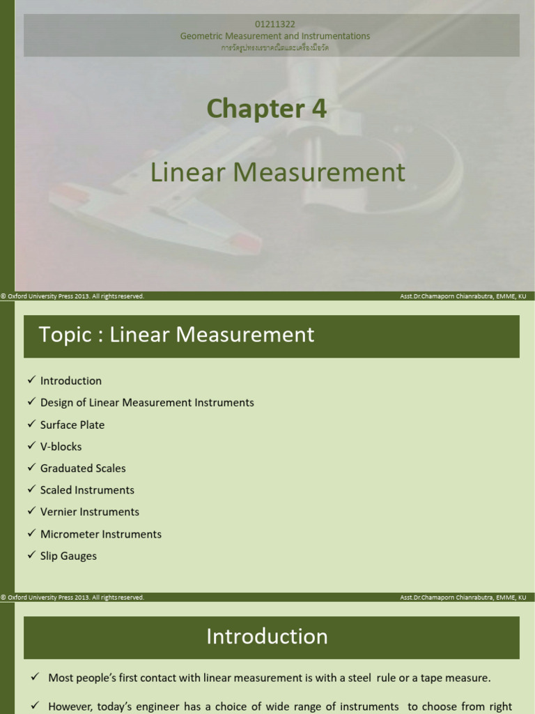 CH4 - Linear Measurement - Slides | PDF | Equipment | Metrology