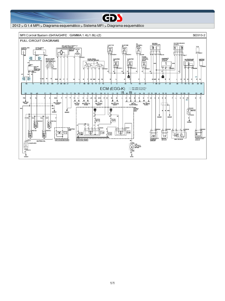 Hyundai G4fa 1.4 2012 Wiring Diagram | PDF