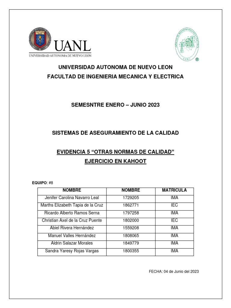 Evidencia #5 EQ8 | PDF