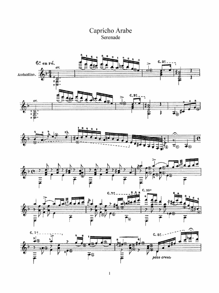 Capricho Árabe by Francisco Tarrega | PDF