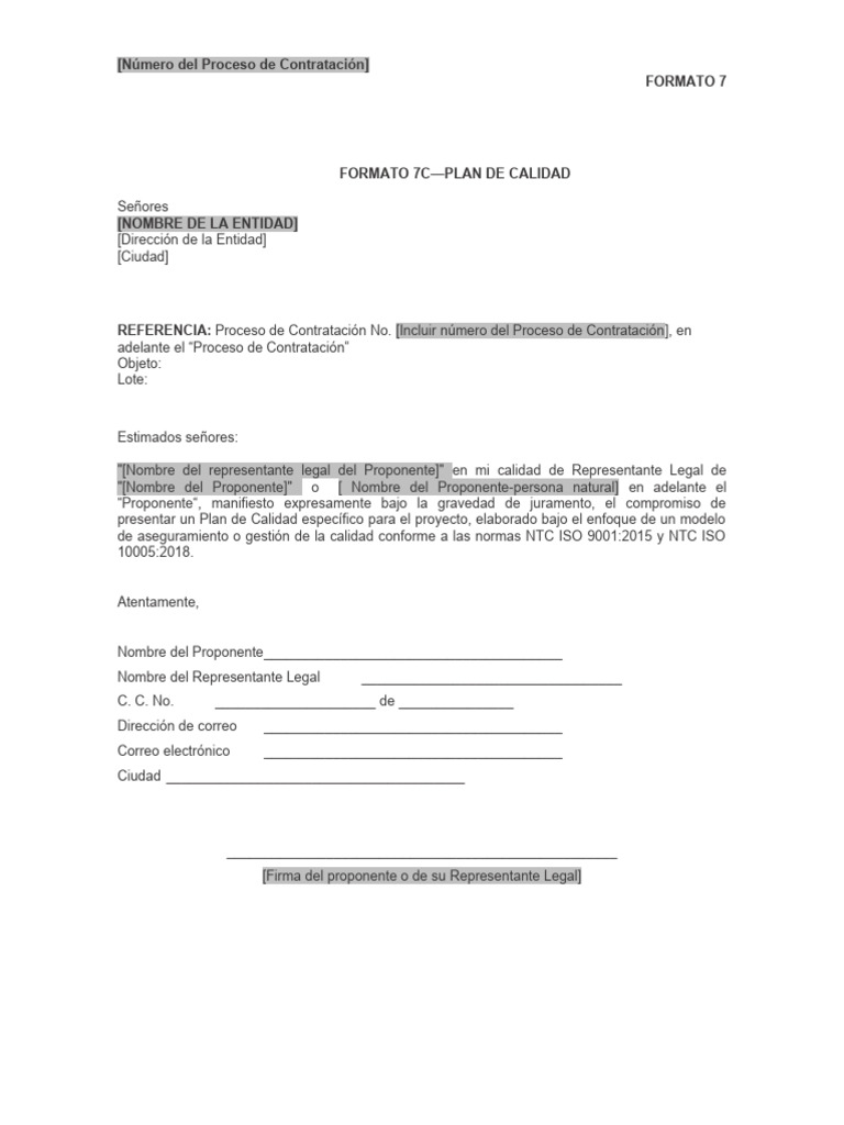 Formato 7 Factor de Calidad | PDF