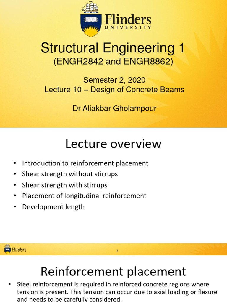 Lecture 10 Design Of Concrete Beams Pdf Reinforced Concrete Beam Structure