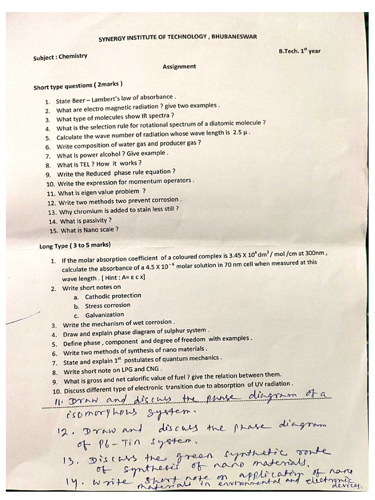 Chem Qs For Practice | PDF