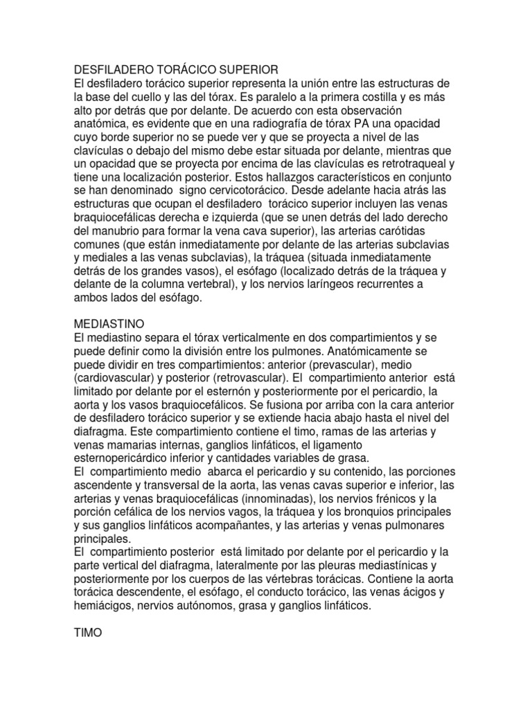 Mediastino Fraser | PDF | Tórax | Tórax (anatomía humana)