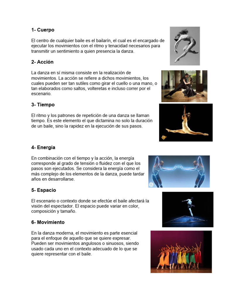 Elementos Esenciales de la Danza | PDF | Bailes | Ritmo