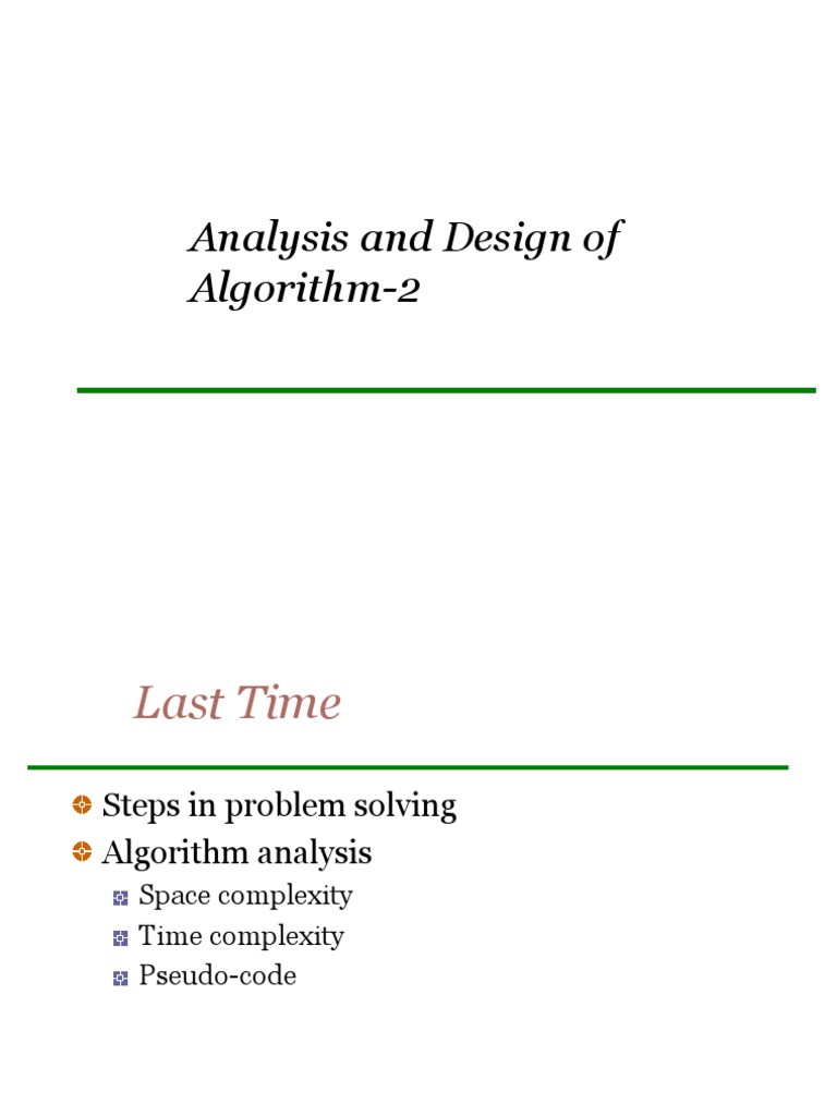 Analysis and Design of Algorithm-2 | PDF | Data Type | Time Complexity