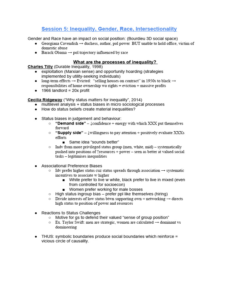 Inequalities, Gender, Race | PDF | Race (Human Categorization) | Social ...