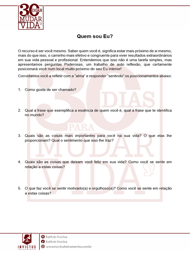 Quem Sou Eu Pdf
