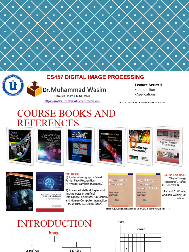 DIGITAL IMAGE PROCESSING Lecture Series 1-Spring 2023 | PDF | Digital ...