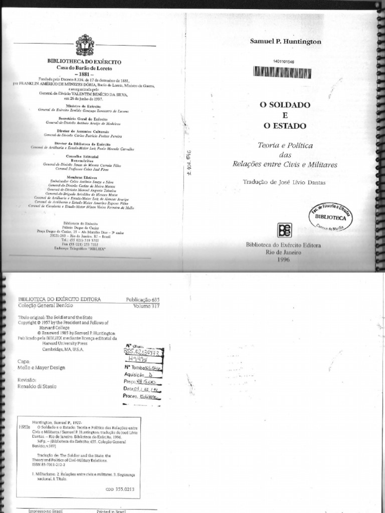 O Soldado e o Estado by Samuel Huntington | PDF