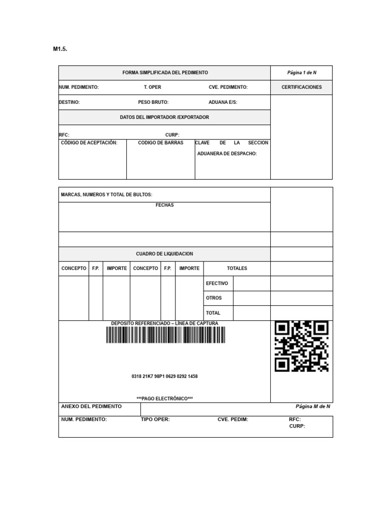 Forma Simplificada del Pedimento | PDF | Gobierno | Business