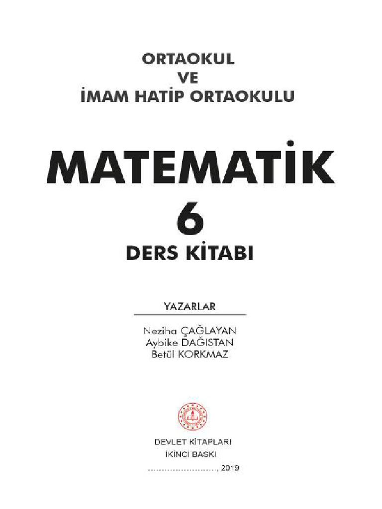 6.Sınıf Matematik Ders Kitabı (MEB 1) | PDF