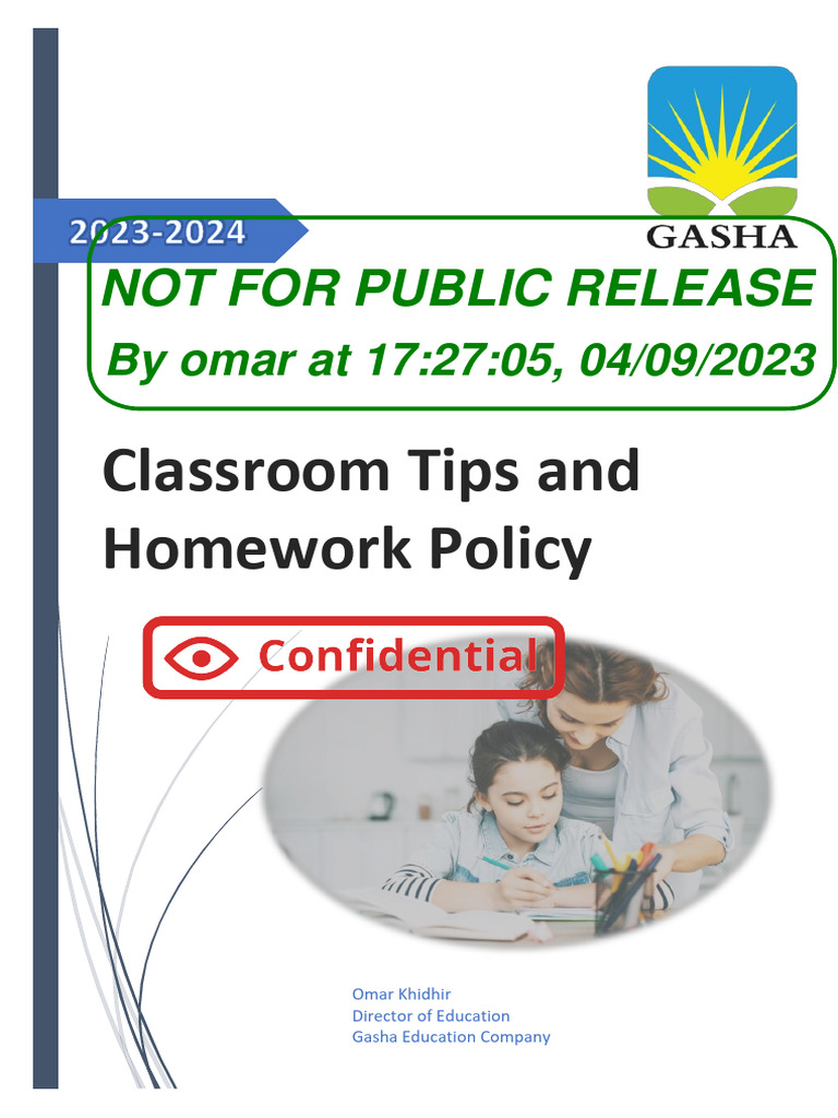 Gasha International School Homework Policy | PDF | Homework | Learning