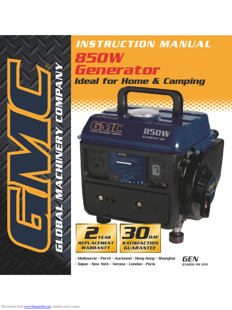 GMC 850w Generator | PDF | Direct Current | Ac Power Plugs And Sockets