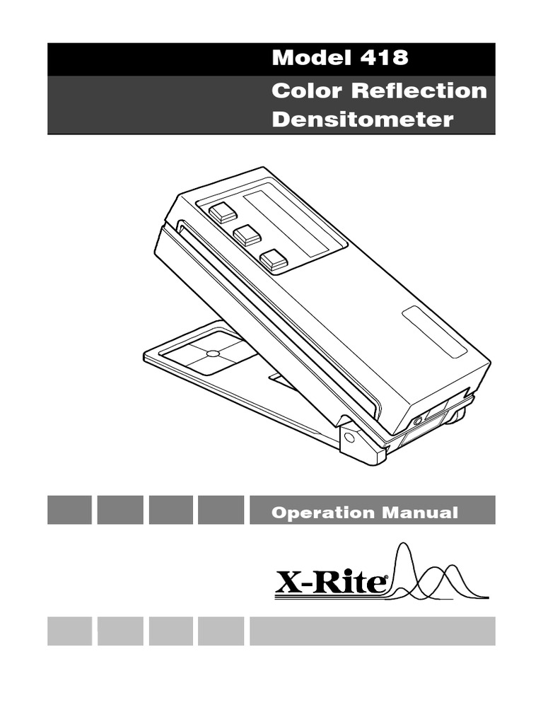 Densitometro X-Rite 418 Manual PDF | PDF | Calibration | Input/Output