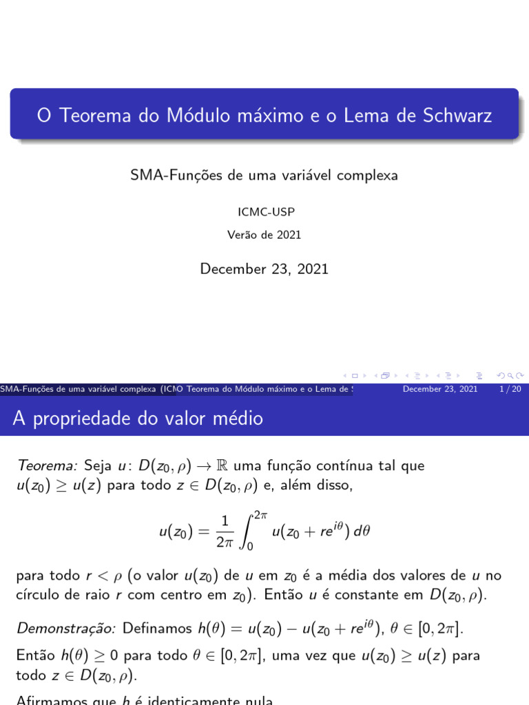 Teorema Do Modulo Maximo Bis | PDF | Matemática | Analise matemática