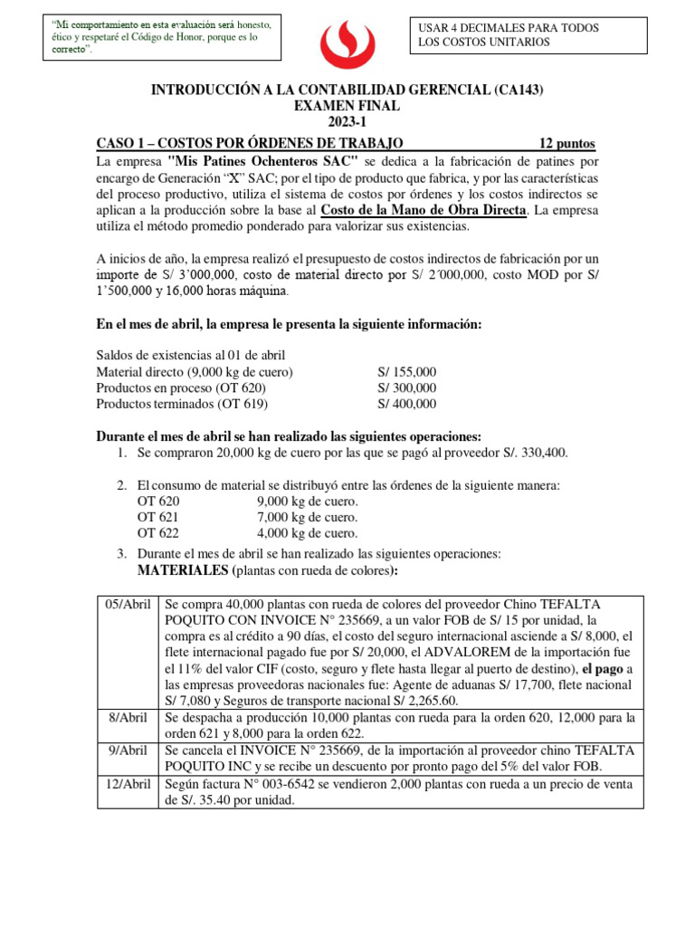 Examen Final ICG 2023 - 01 - OT | PDF | Economias | Business