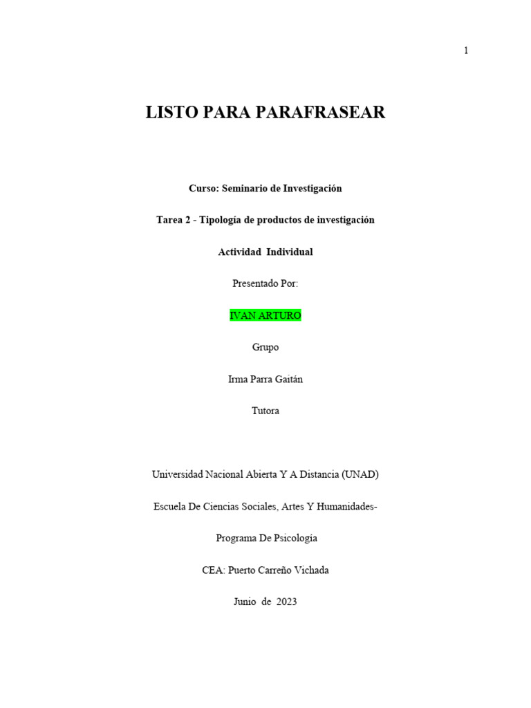 Ivan Tarea-2 - Anexo 1 Seminario | PDF | Estudios de género | Igualdad de género