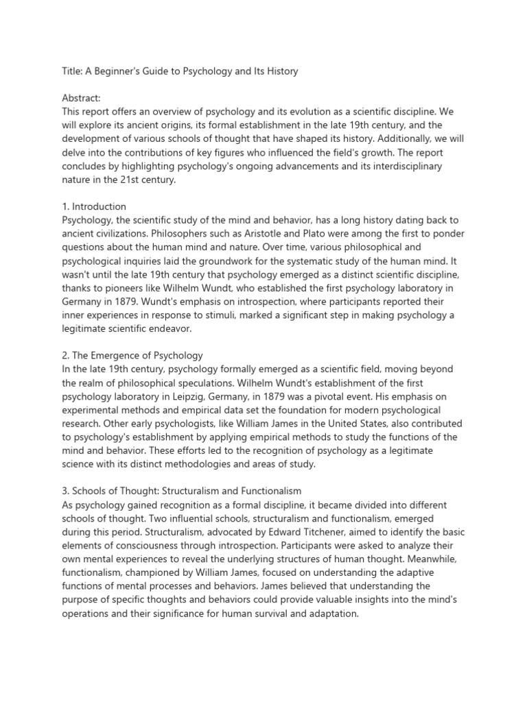 A Guide To Psychology and Its History | PDF | Psychology | Humanistic ...
