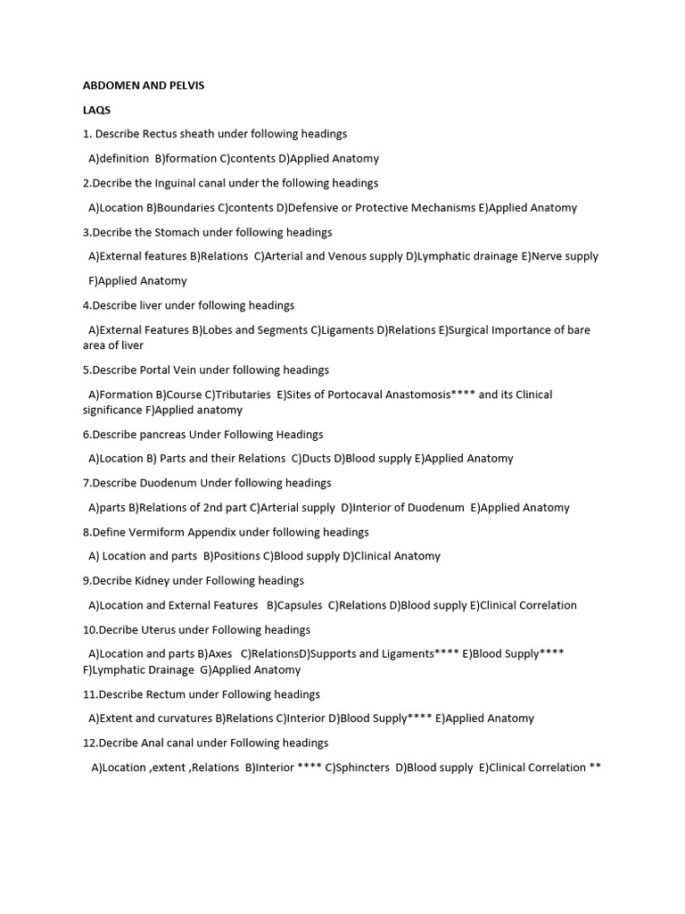 Anatomy Question Bank for MBBS | PDF | Spinal Cord | Cerebellum