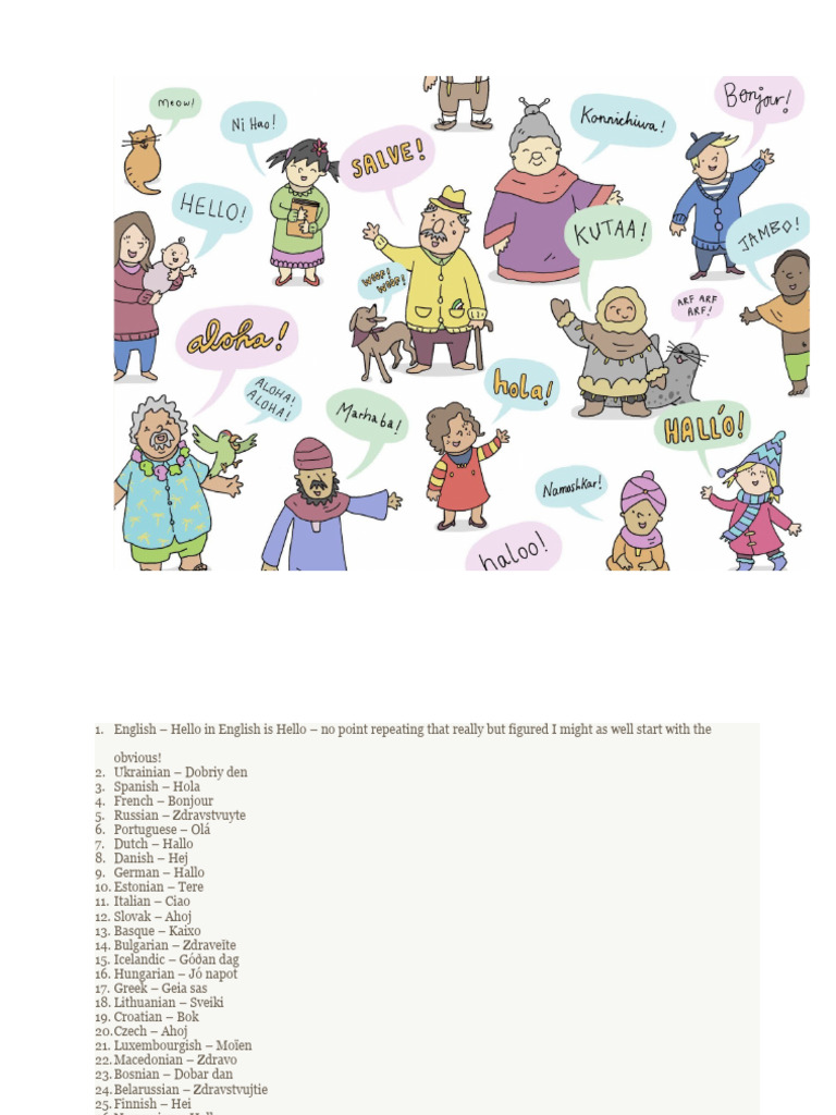 European Greetings in 40 Languages | PDF | Cooking, Food & Wine ...