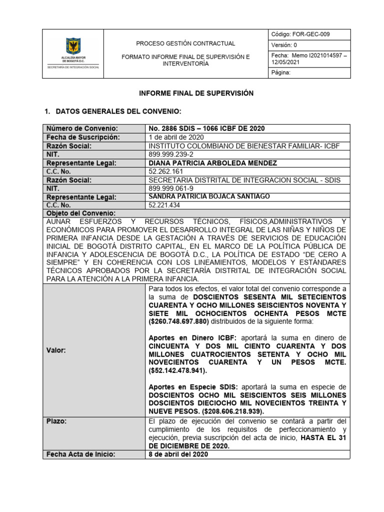 INFORME FINAL DE SUPERVISION No 2886-2020 Vf2 18-04-2023 | PDF | Póliza ...