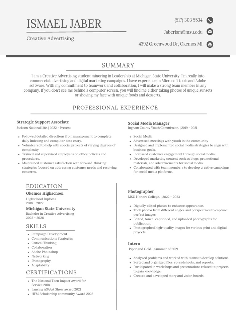 Standard Resume - Ismael Jaber | PDF | Social Media | Popular Culture ...